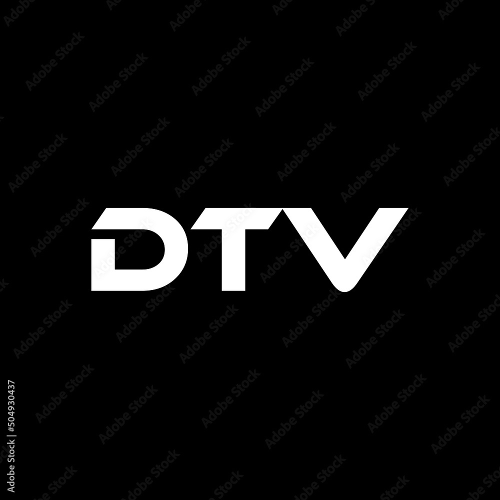 DTV letter logo design with black background in illustrator, vector ...
