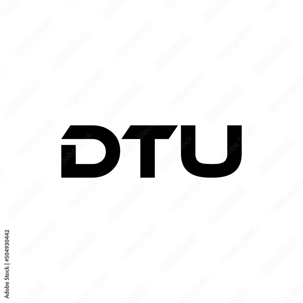 DTU letter logo design with white background in illustrator, vector ...