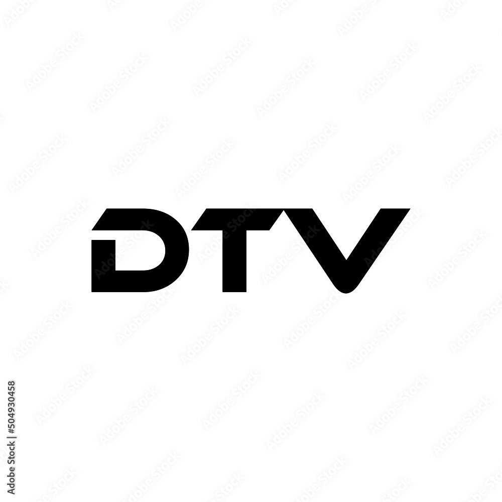 DTV letter logo design with white background in illustrator, vector ...