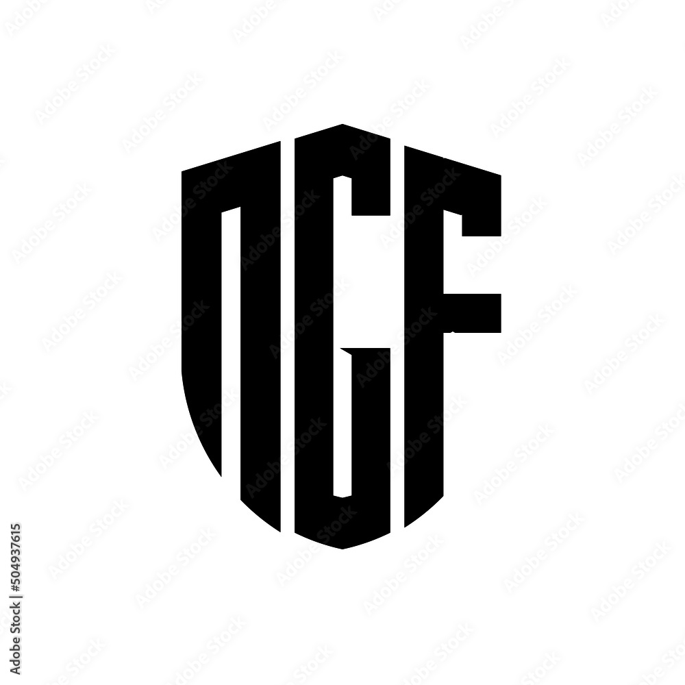 NGF letter logo design. NGF modern letter logo with black background ...