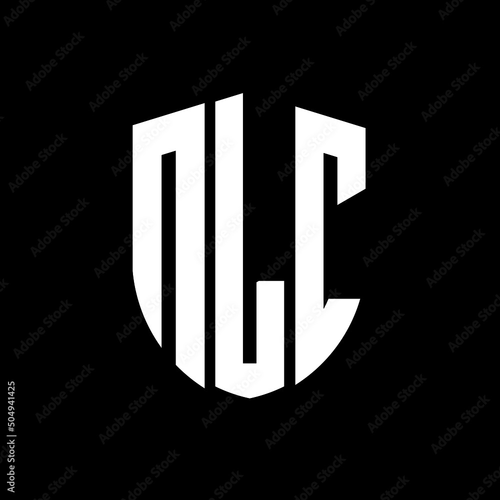 NLC letter logo design. NLC modern letter logo with black background ...