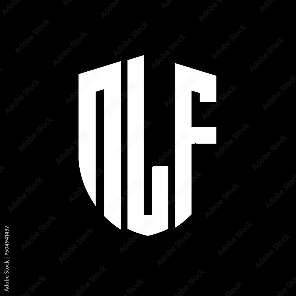 NLF letter logo design. NLF modern letter logo with black background ...