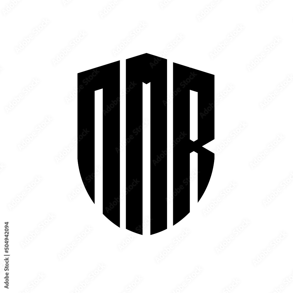 NMR letter logo design. NMR modern letter logo with black background ...