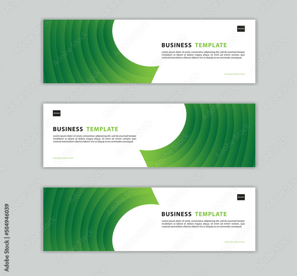 Green banner template vector illustration, Geometric banner design ...