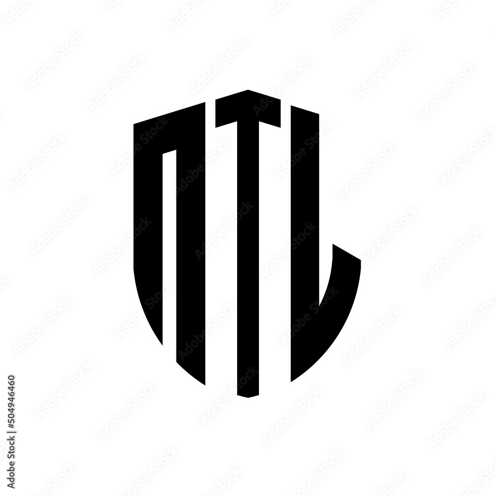 NTL letter logo design. NTL modern letter logo with black background ...