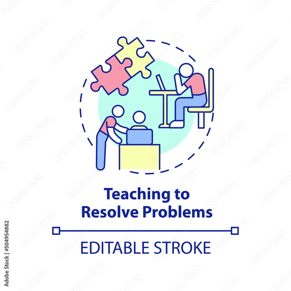 Teaching to resolve problems concept icon. Family relationships ...