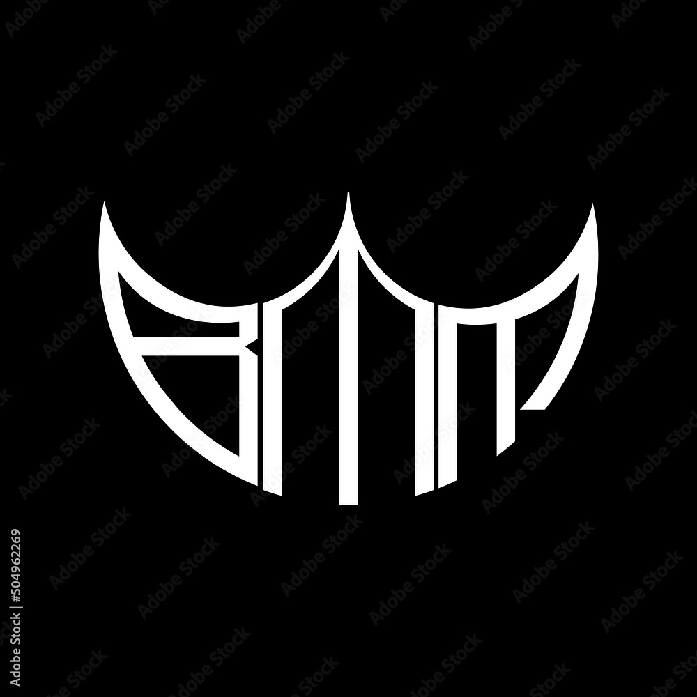 BMM letter logo design on black background. BMM creative initials ...