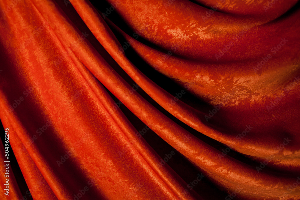 theater red curtain. close up of a red curtain - photographed, no ...