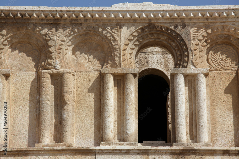 Detail of Umayyad palace at Amman Citadel, Amman, Jordan Stock Photo ...