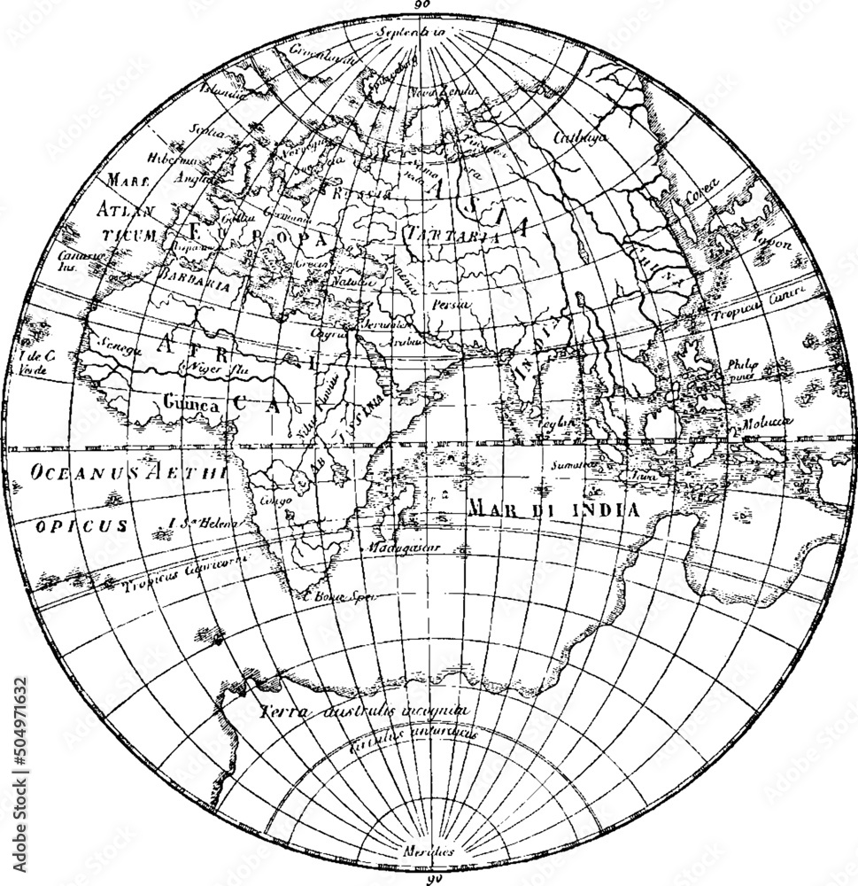 vintage world map element with a transparent background Stock ...