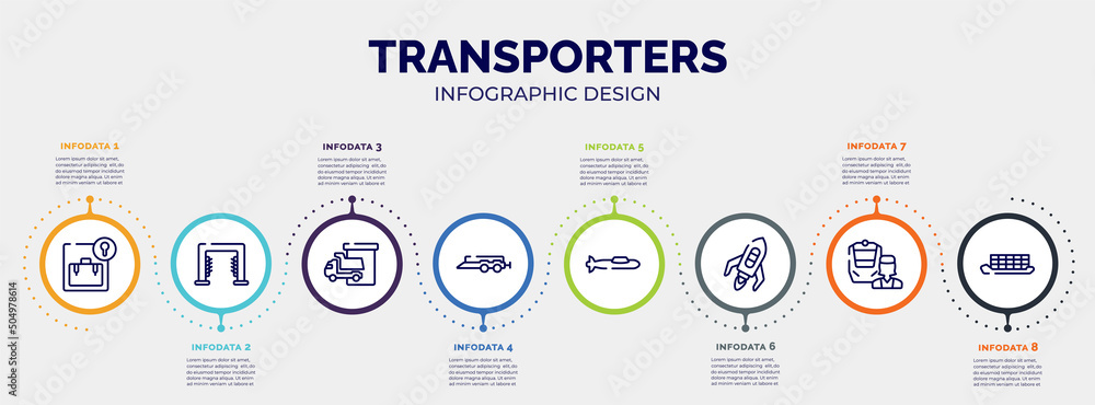 infographic for transporters concept. vector infographic template with ...