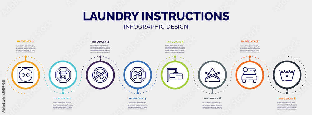 infographic for laundry instructions concept. vector infographic ...