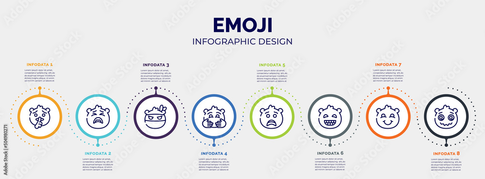infographic for emoji concept. vector infographic template with icons ...
