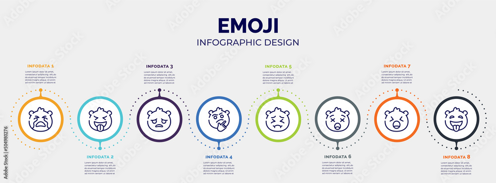 infographic for emoji concept. vector infographic template with icons ...