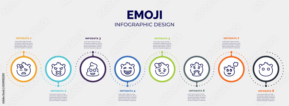 infographic for emoji concept. vector infographic template with icons ...