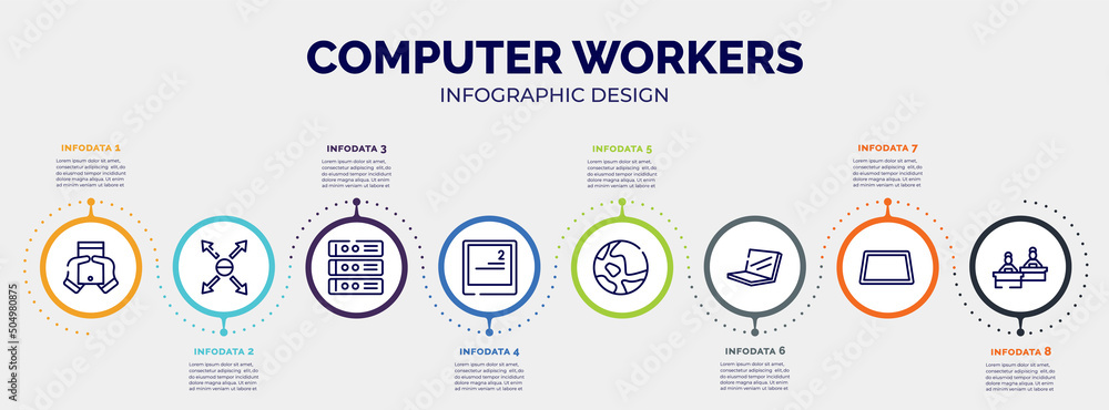 infographic for computer workers concept. vector infographic template ...