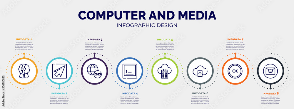 infographic for computer and media concept. vector infographic template ...