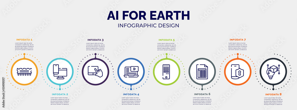 infographic for ai for earth concept. vector infographic template with ...