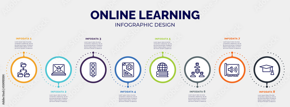 infographic for online learning concept. vector infographic template ...