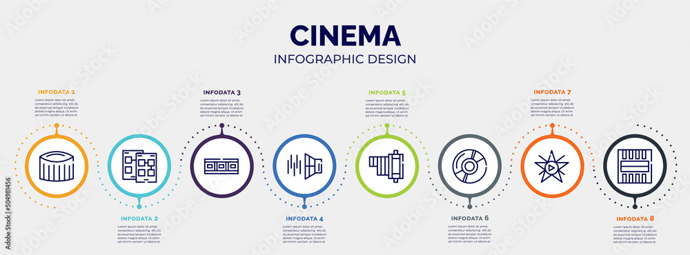 infographic for cinema concept. vector infographic template with icons ...