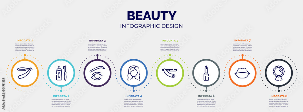 infographic for beauty concept. vector infographic template with icons ...