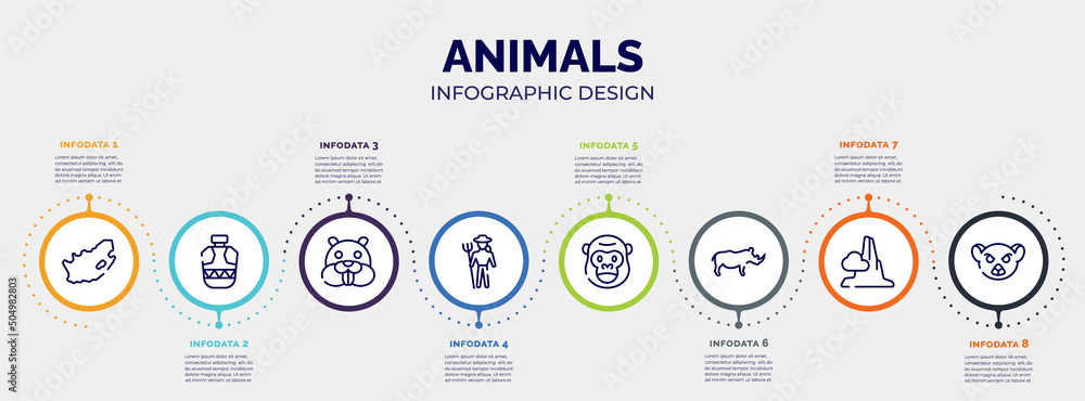 infographic for animals concept. vector infographic template with icons ...