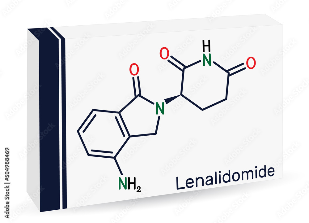 Lenalidomide molecule. It is immunomodulatory drug with antineoplastic ...