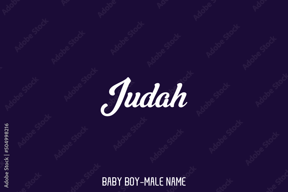 Calligraphy Text " Judah " English Name of Baby Boy Stock Vector ...