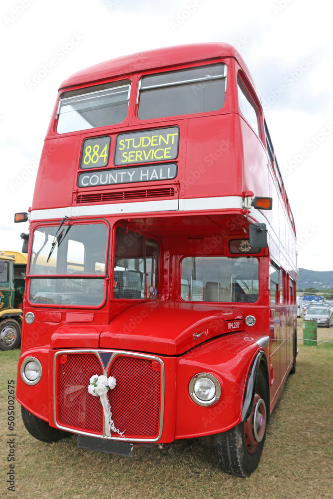 Vintage double decker bus Stock Photo | Adobe Stock
