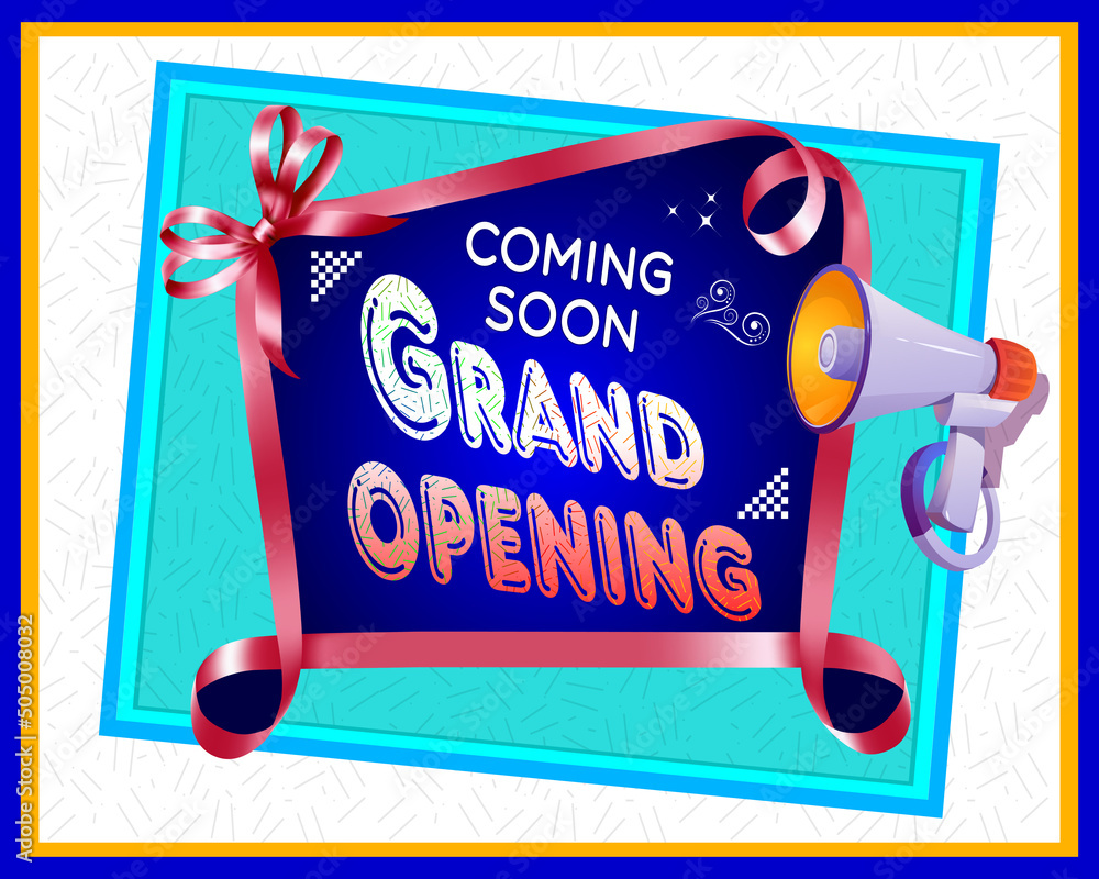 Grand Opening Coming soon background Banner Design Illustrations Shape ...