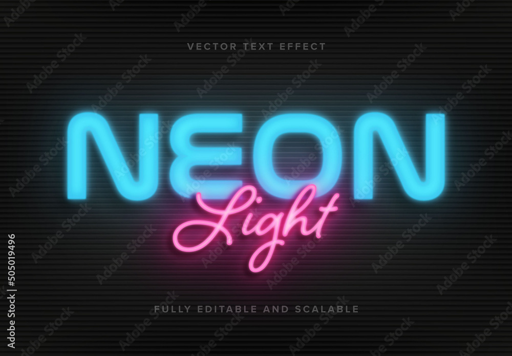 Blue and Pink Neon Light Sign Mockup modèle Stock | Adobe Stock