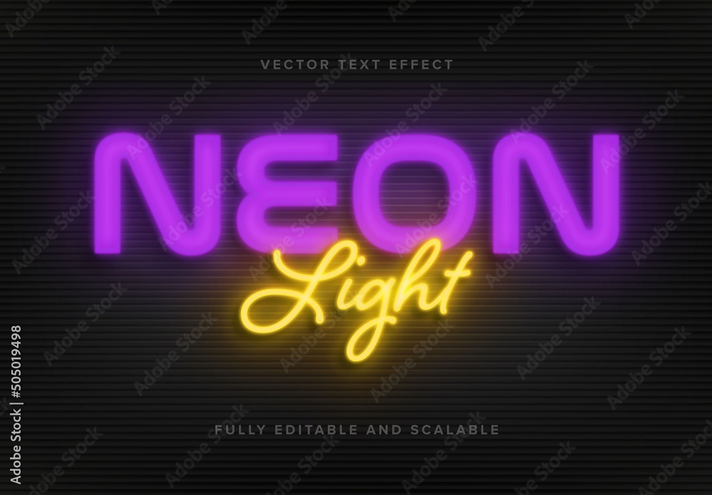 Purple and Yellow Neon Light Sign Mockup Stock Template | Adobe Stock