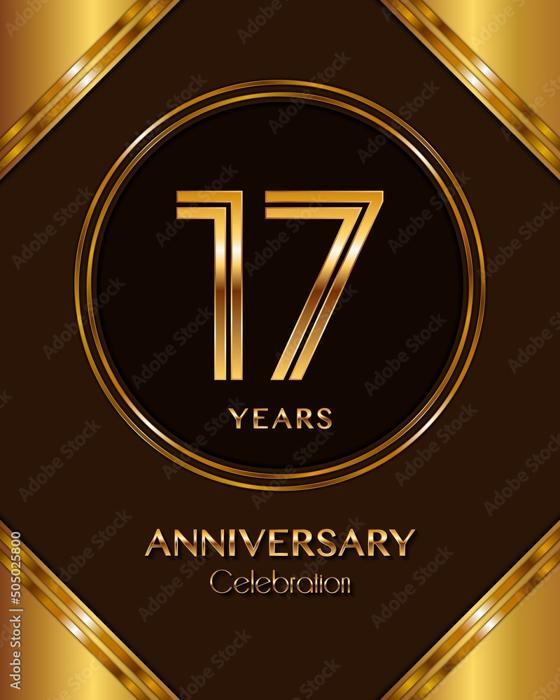 17 Years Anniversary logotype. Anniversary celebration template design ...
