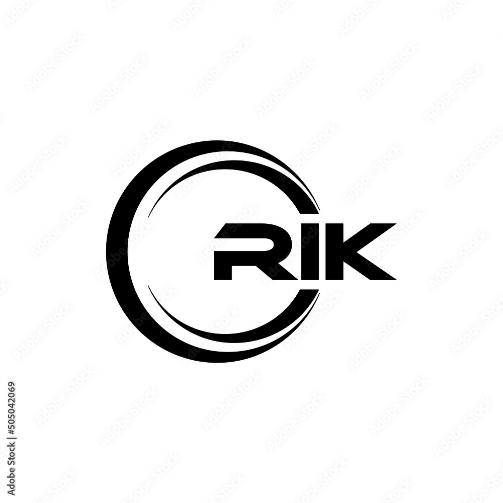 RIK letter logo design with white background in illustrator, vector ...