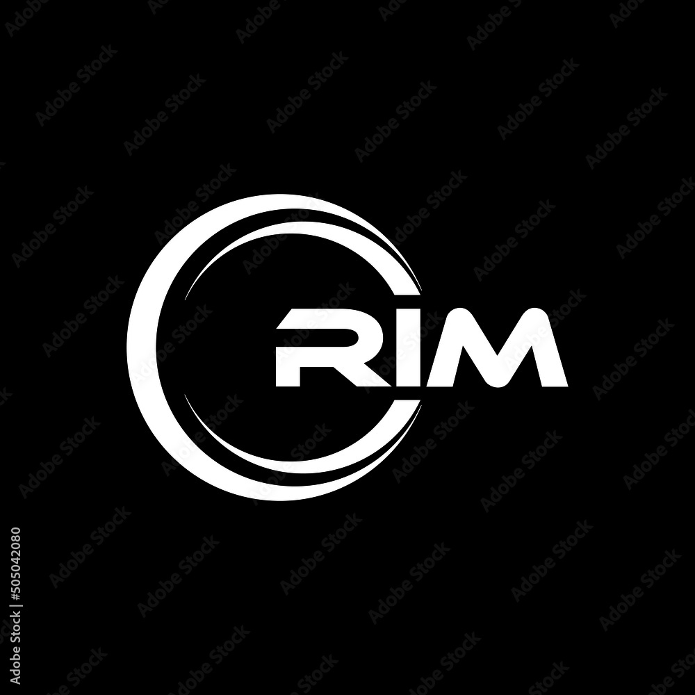 Vecteur Stock RIM letter logo design with black background in ...