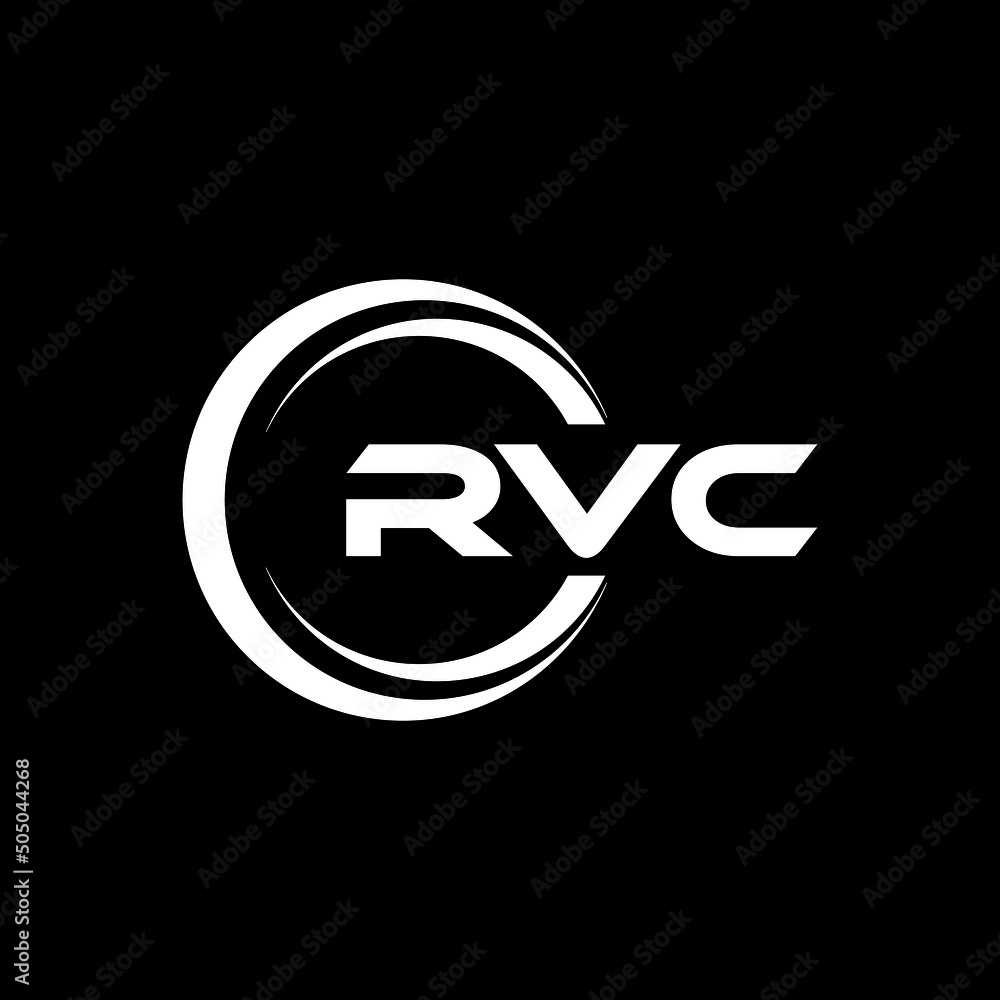 RVC letter logo design with black background in illustrator, vector ...