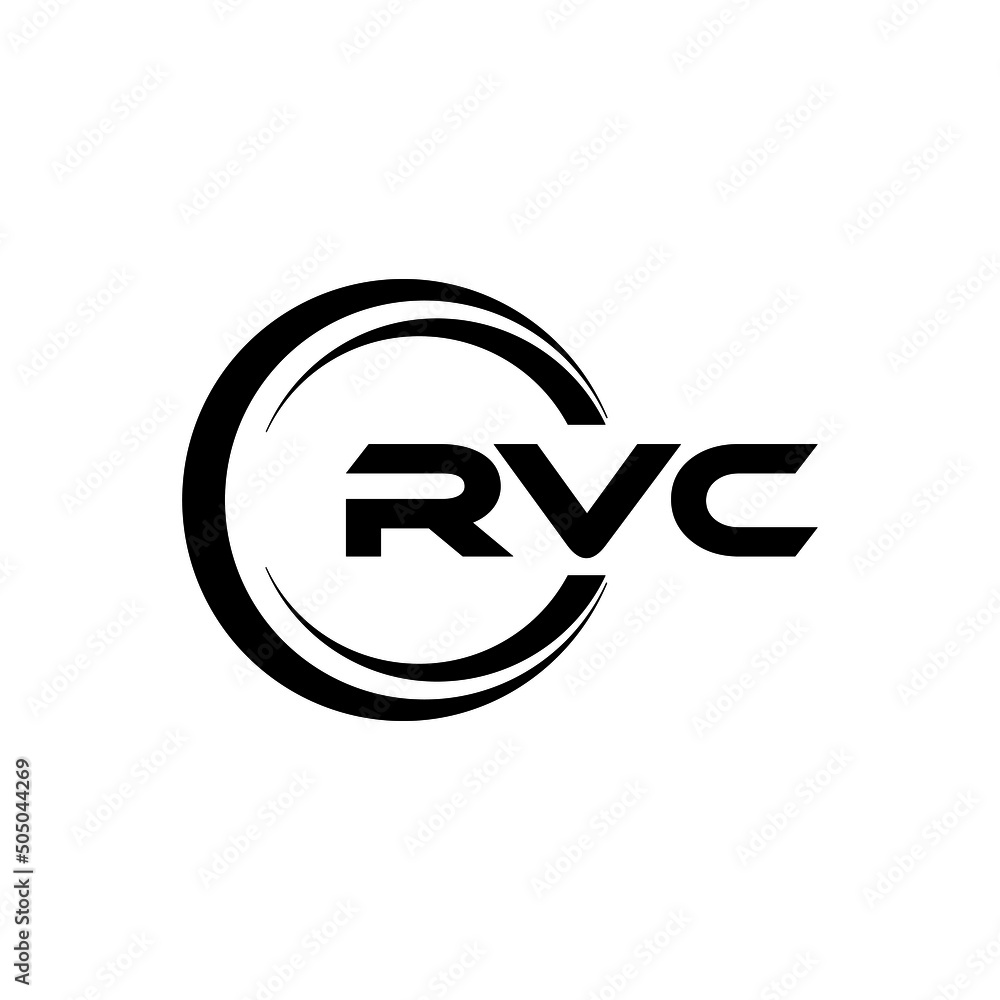 RVC letter logo design with white background in illustrator, vector ...
