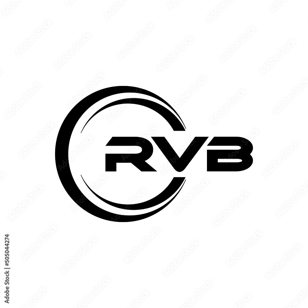 RVB letter logo design with white background in illustrator, vector ...