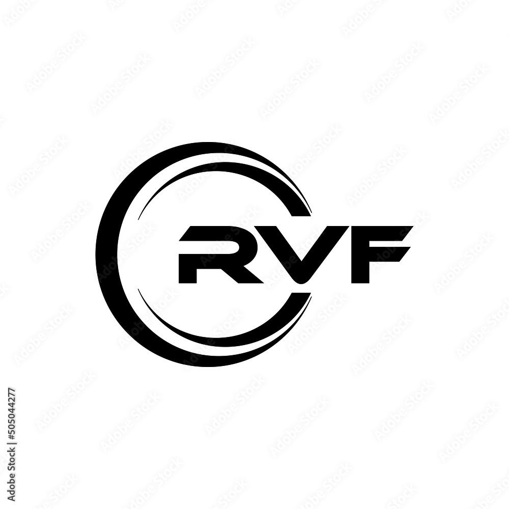 RVF letter logo design with white background in illustrator, vector ...