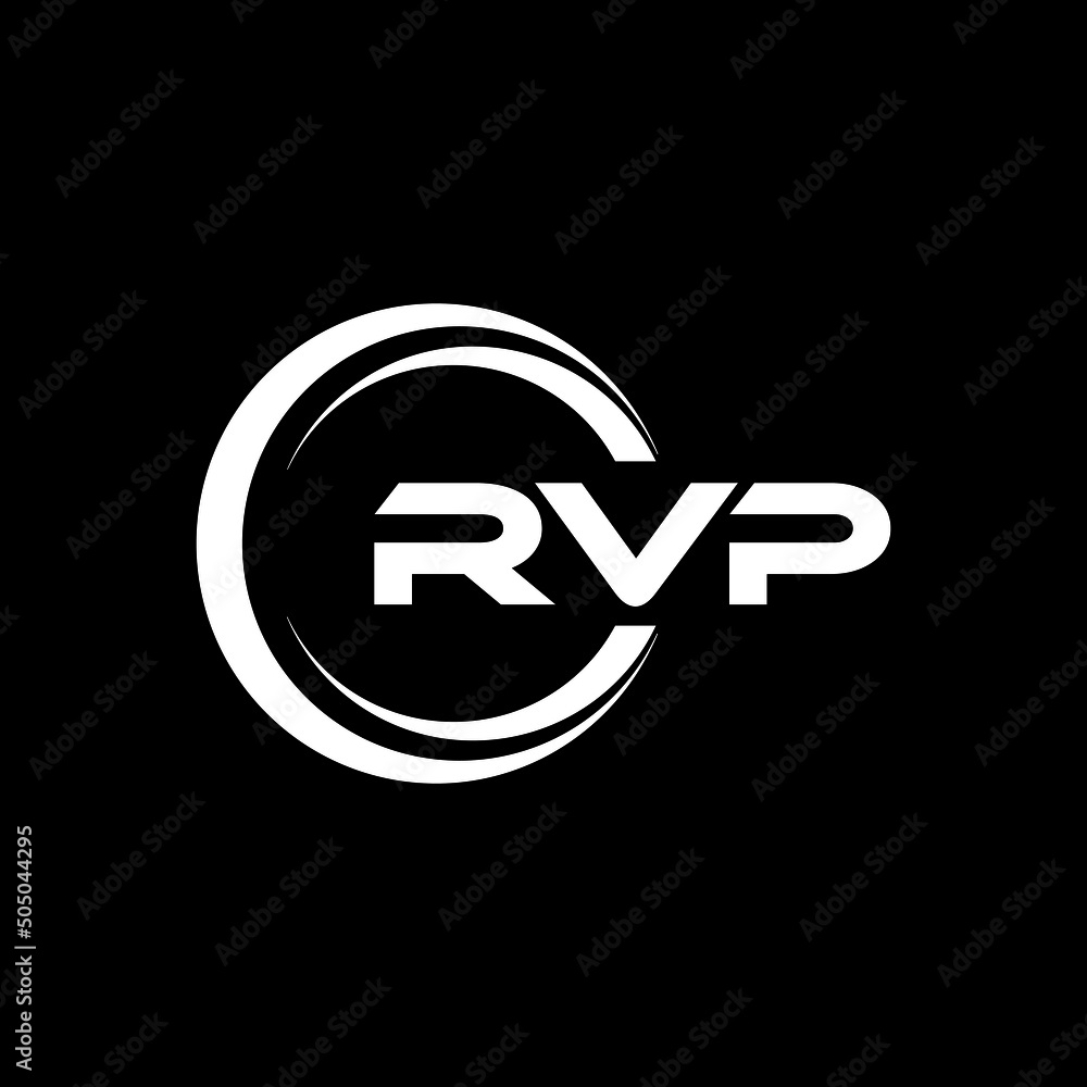 RVP letter logo design with black background in illustrator, vector ...