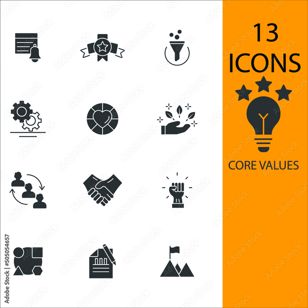 core values icons set . core values pack symbol vector elements for ...