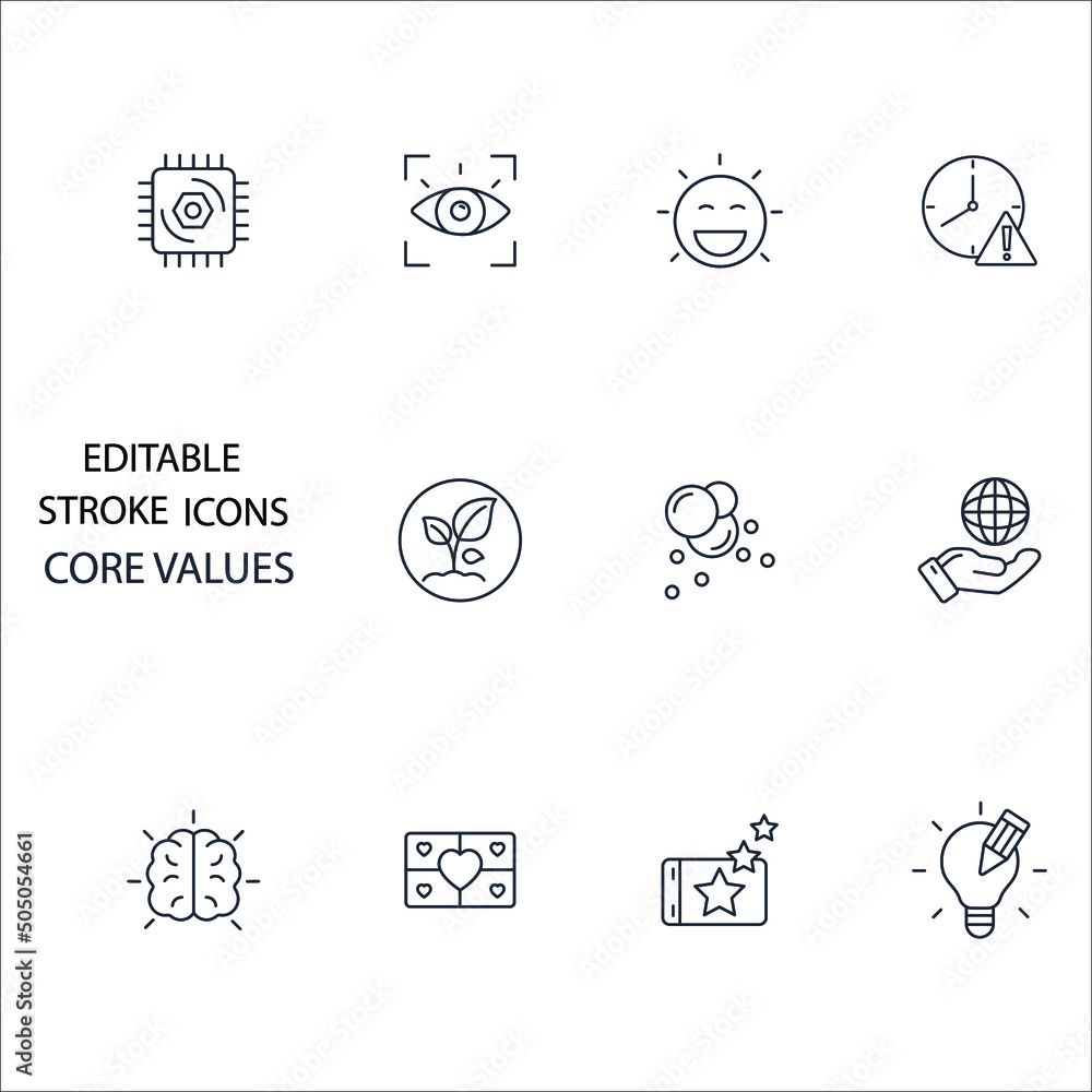 core values icons set . core values pack symbol vector elements for ...