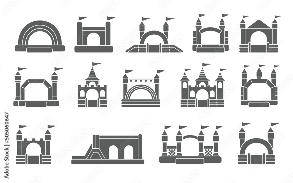 Bouncy inflatable castle. Tower and equipment for child playground ...