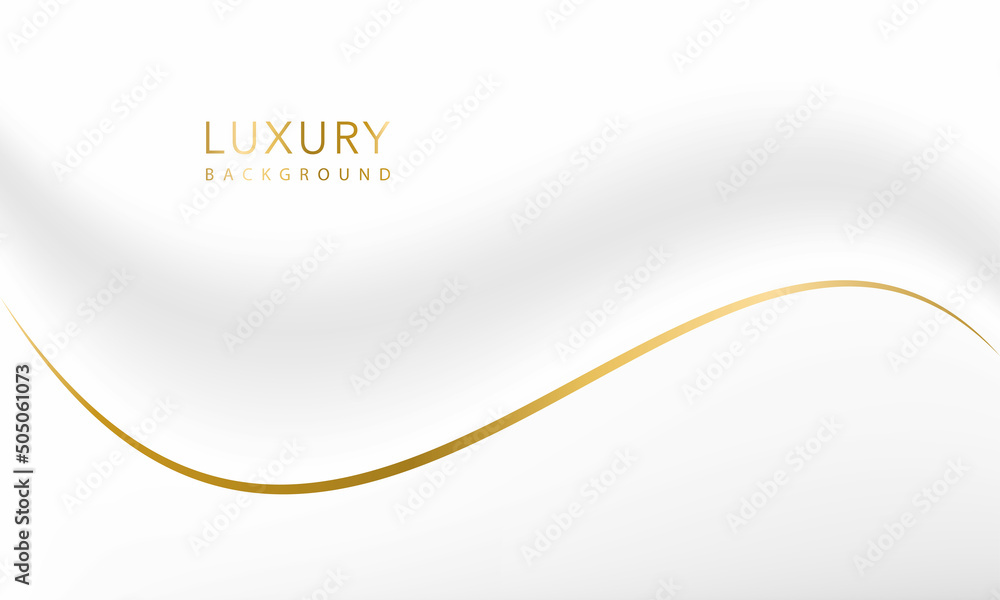 White luxury abstract background with golden lines and shadows. Premium ...