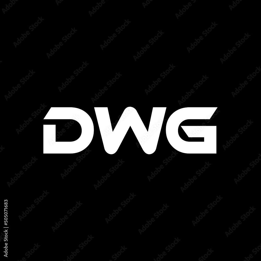 DWG letter logo design with black background in illustrator, vector ...