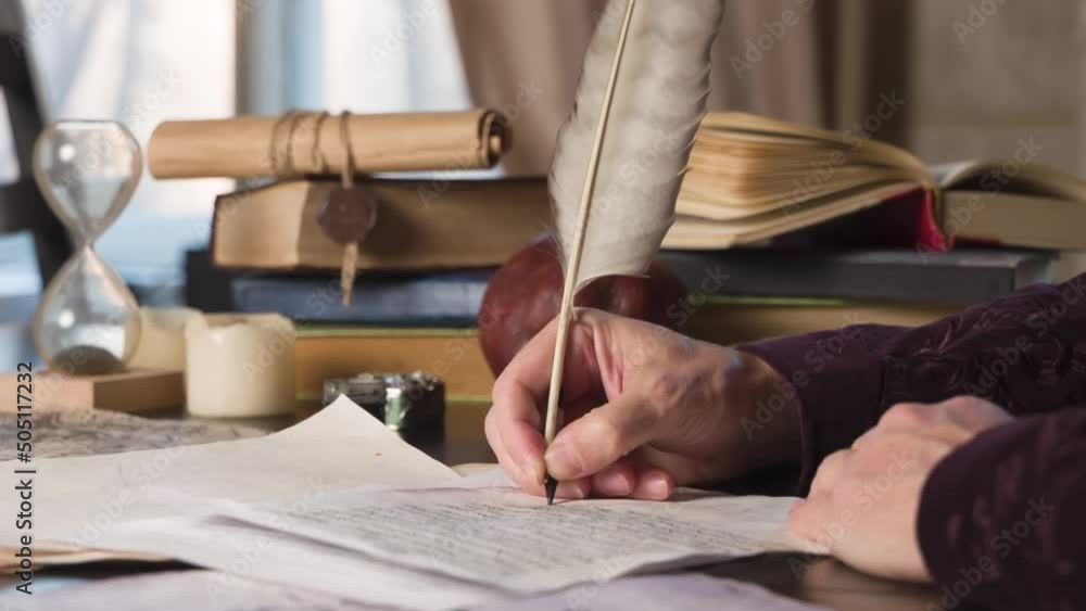 Medieval Writer Corrects the Text. Medieval writer rereads text on a ...