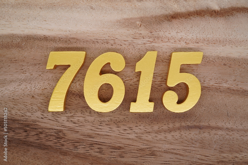 Number 7615 is made of 1 cm thick teak, painted gold on top of real ...