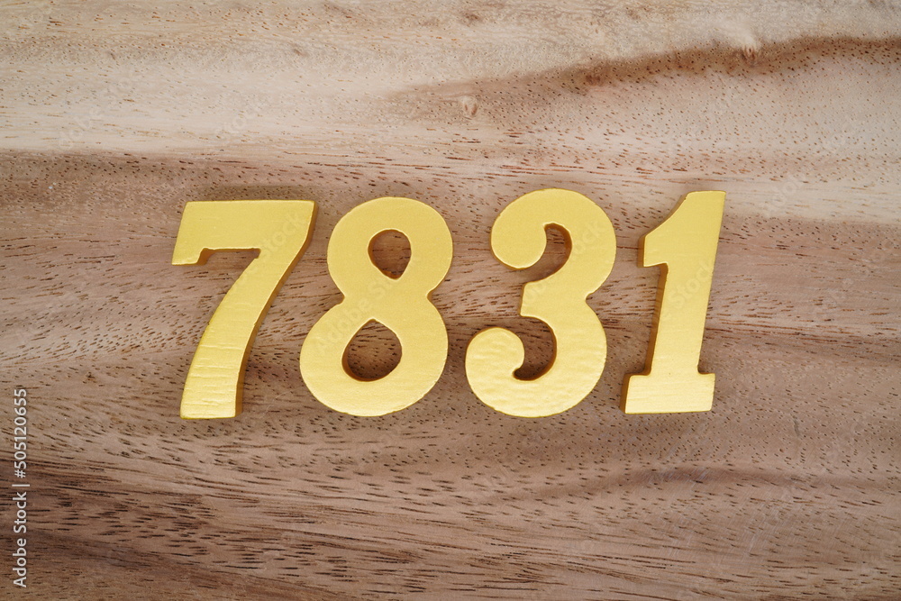 Number 7831 is made of 1 cm thick teak, painted gold on top of real ...