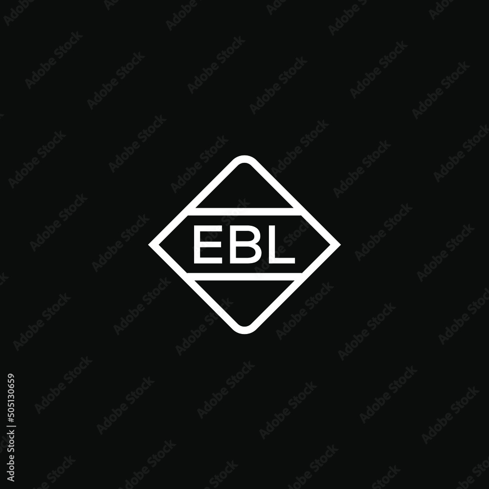 EBL 3 letter design for logo and icon.EBL monogram logo.vector illustration with black ...