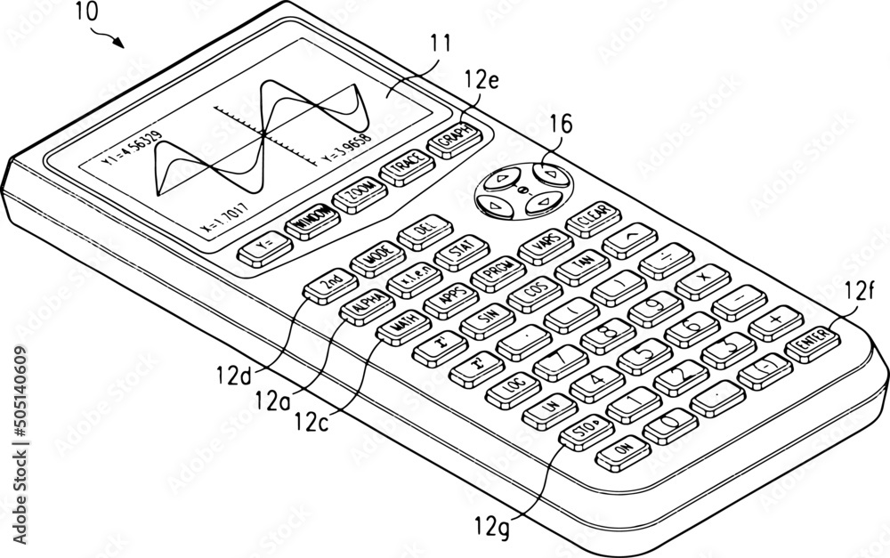 retro calculator diagram with a transparent background Stock ...
